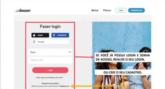 Passo a passo para obter o código da plataforma de música